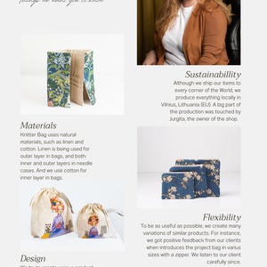 Project Bag. Work in Progress Project Bag With Zipper. Yarn Organizer ...