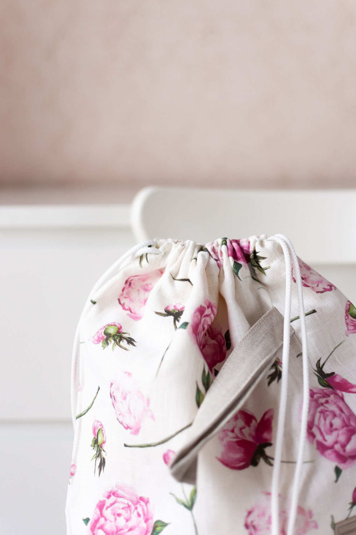 Drawstring Knitting Project Bag. Large. Summer Flowers Collection ...