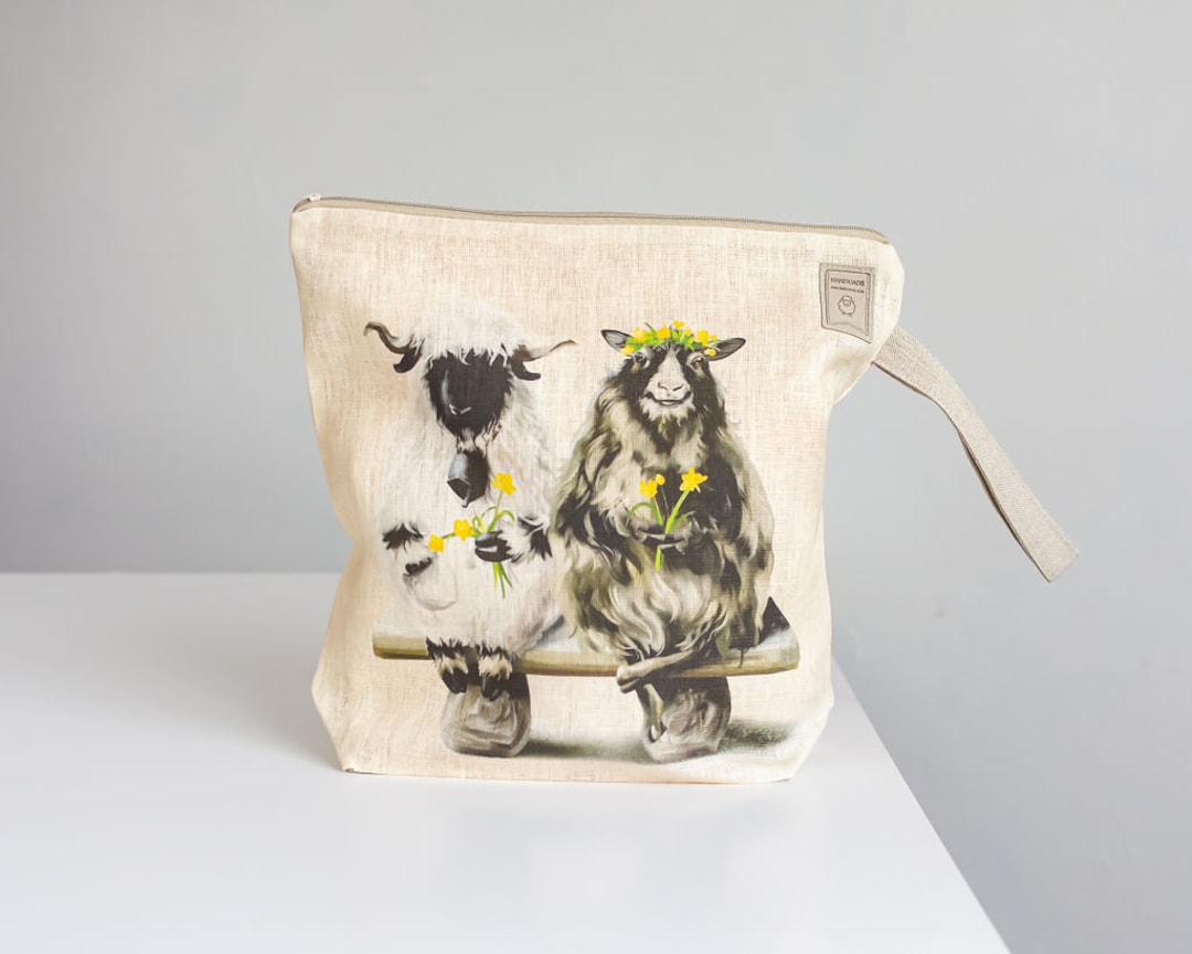 Sheep Project Bag. Work in Progress Project Bag With Zipper. Yarn ...