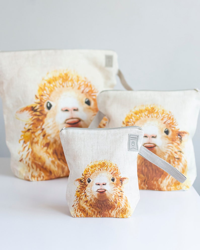 Work in Progress Project Bag With Zipper. Sheep Print. - Etsy