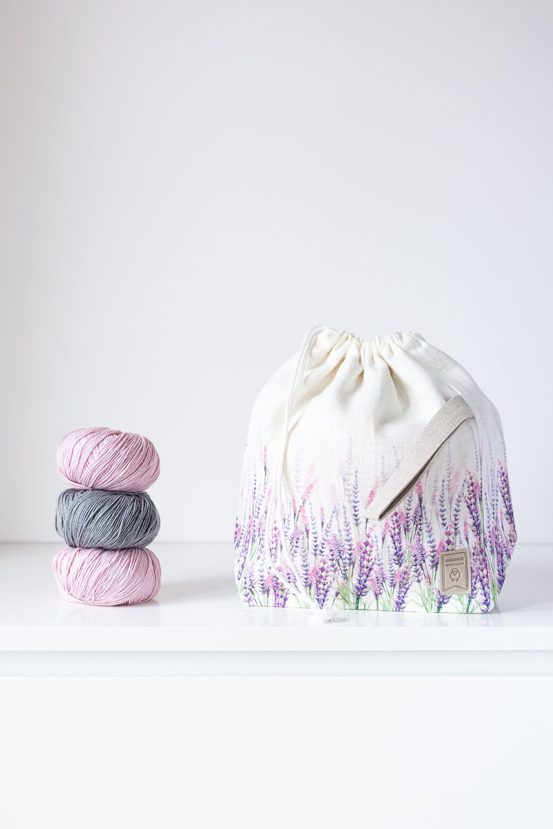 Drawstring Knitting Project Bag. Large. Summer Flowers Collection ...