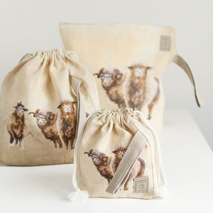 Sheep Print Project Bag. Size Small. Special Knitterbag Design. - Etsy