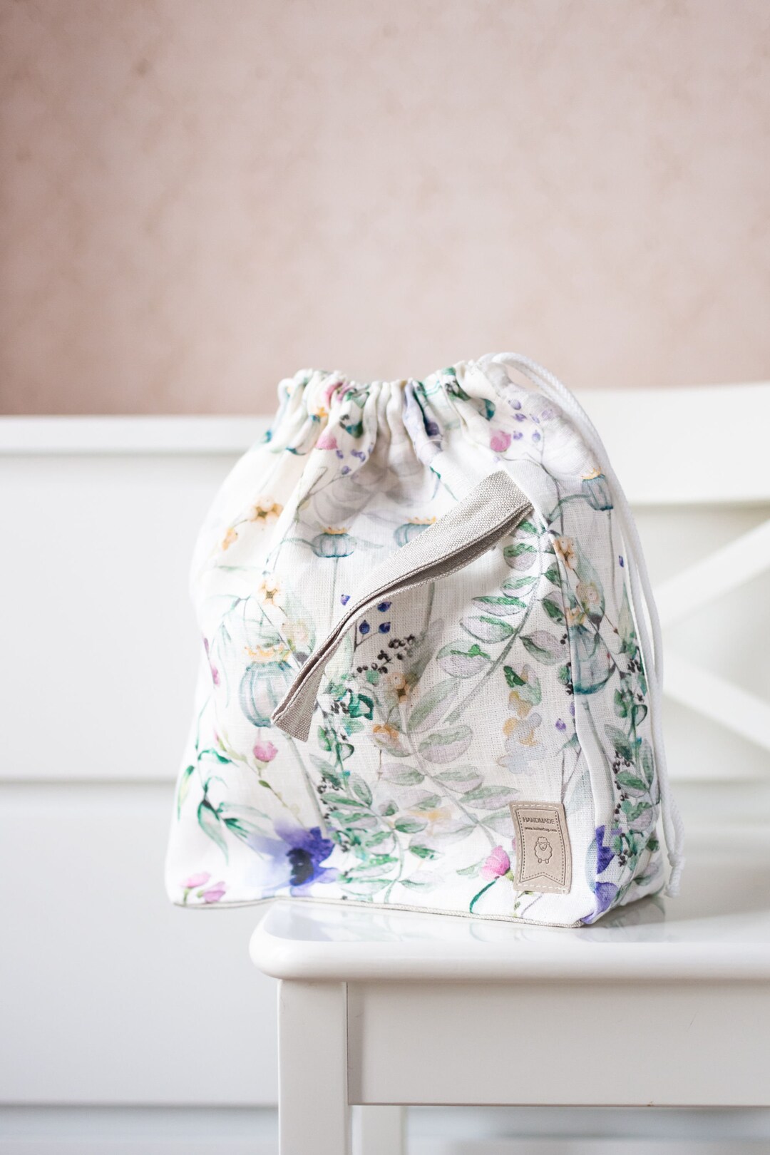 Drawstring Knitting Project Bag. Large. Summer Flowers Collection ...