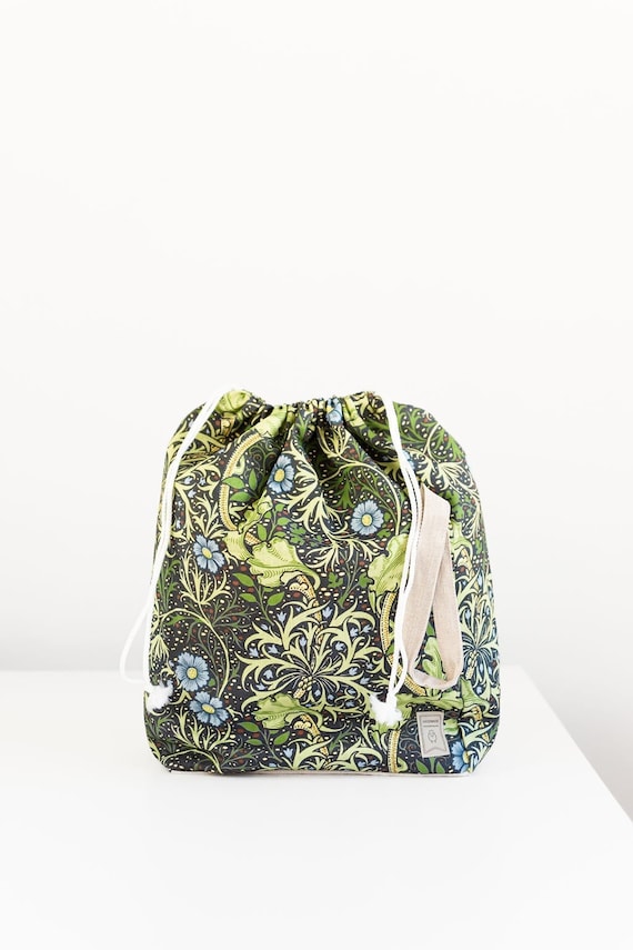 William Morris Seaweed Print XL Size Knitting Project Bag. - Etsy