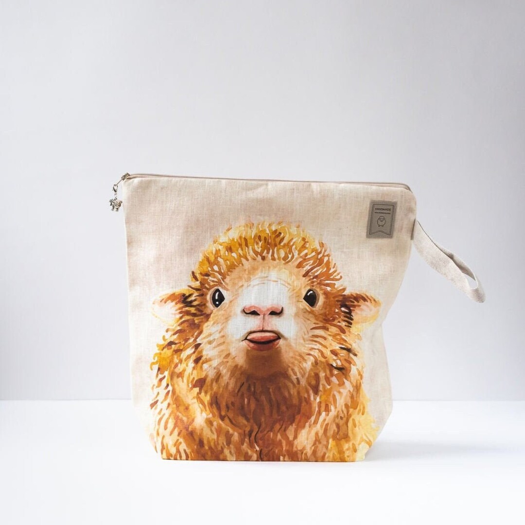 Work in Progress Project Bag With Zipper. Sheep Print. - Etsy
