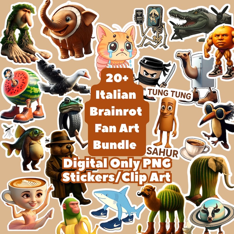 Brainrot Sticker Print - Etsy