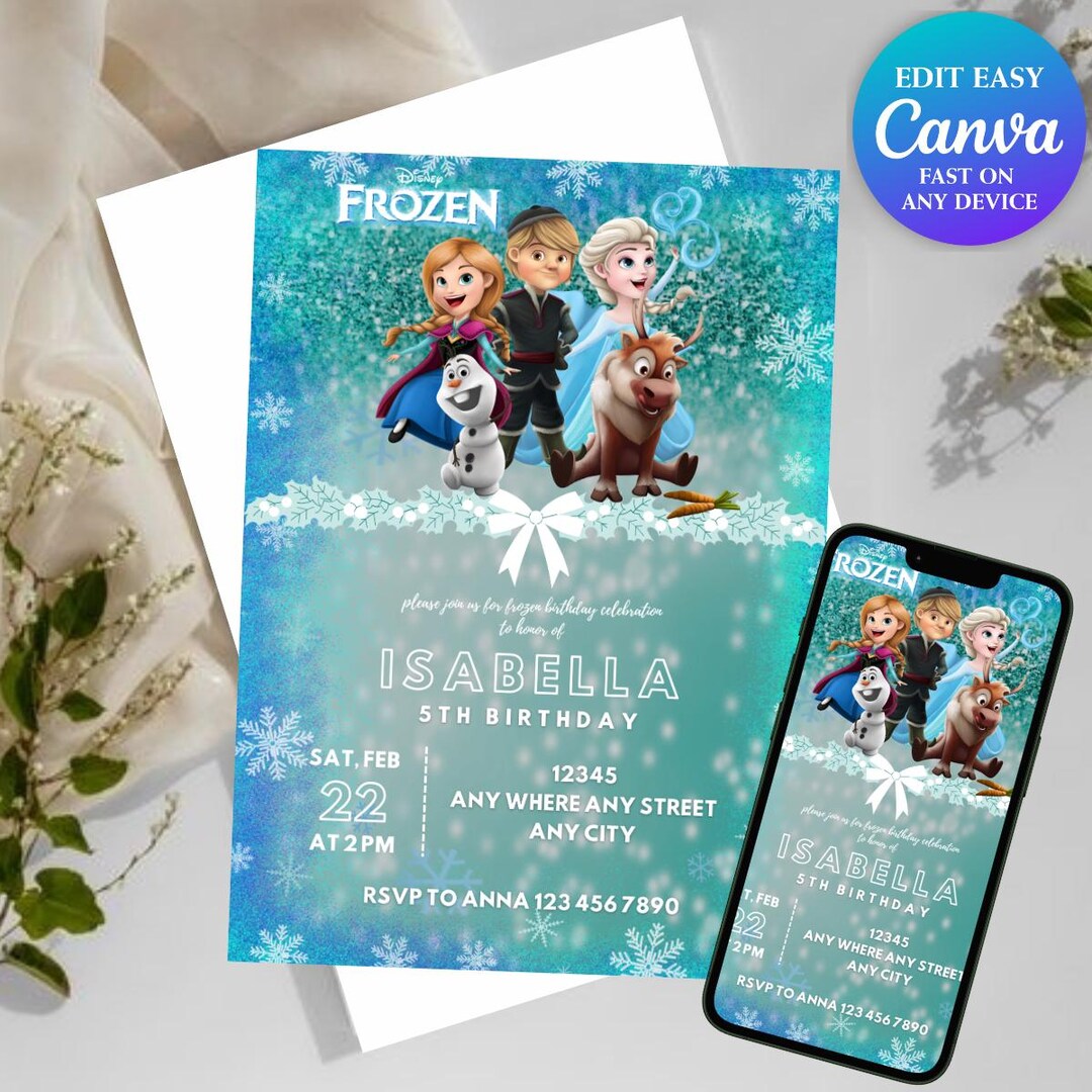 Elsa Birthday Invitation Princess Elsa Invite Frozen Fourth Birthday ...