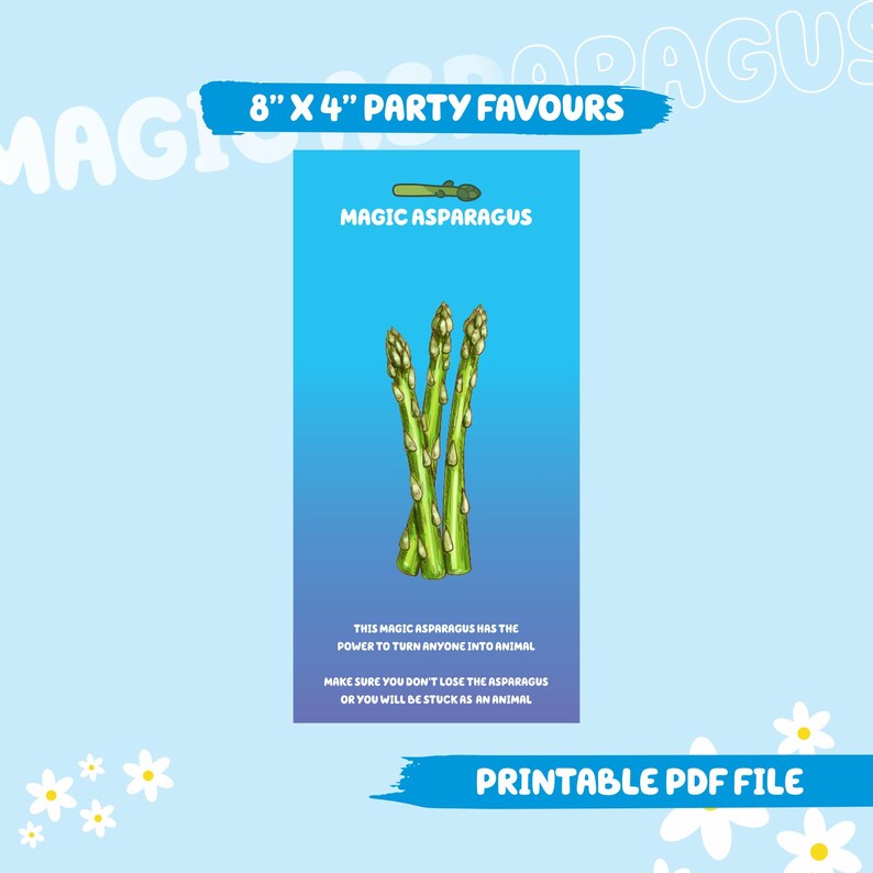 Magic Asparagus Bluey Party Favor for Kid Party Activities for Kid Blue ...