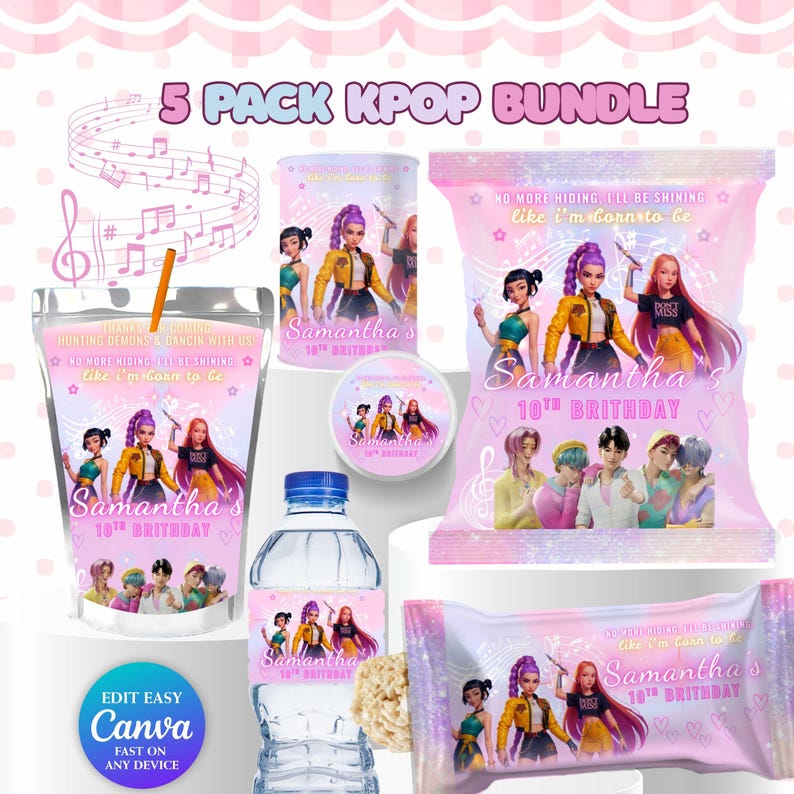 Limited Pastel K-pop Demon Hunters Capri Sun Template | Kpop Snack ...
