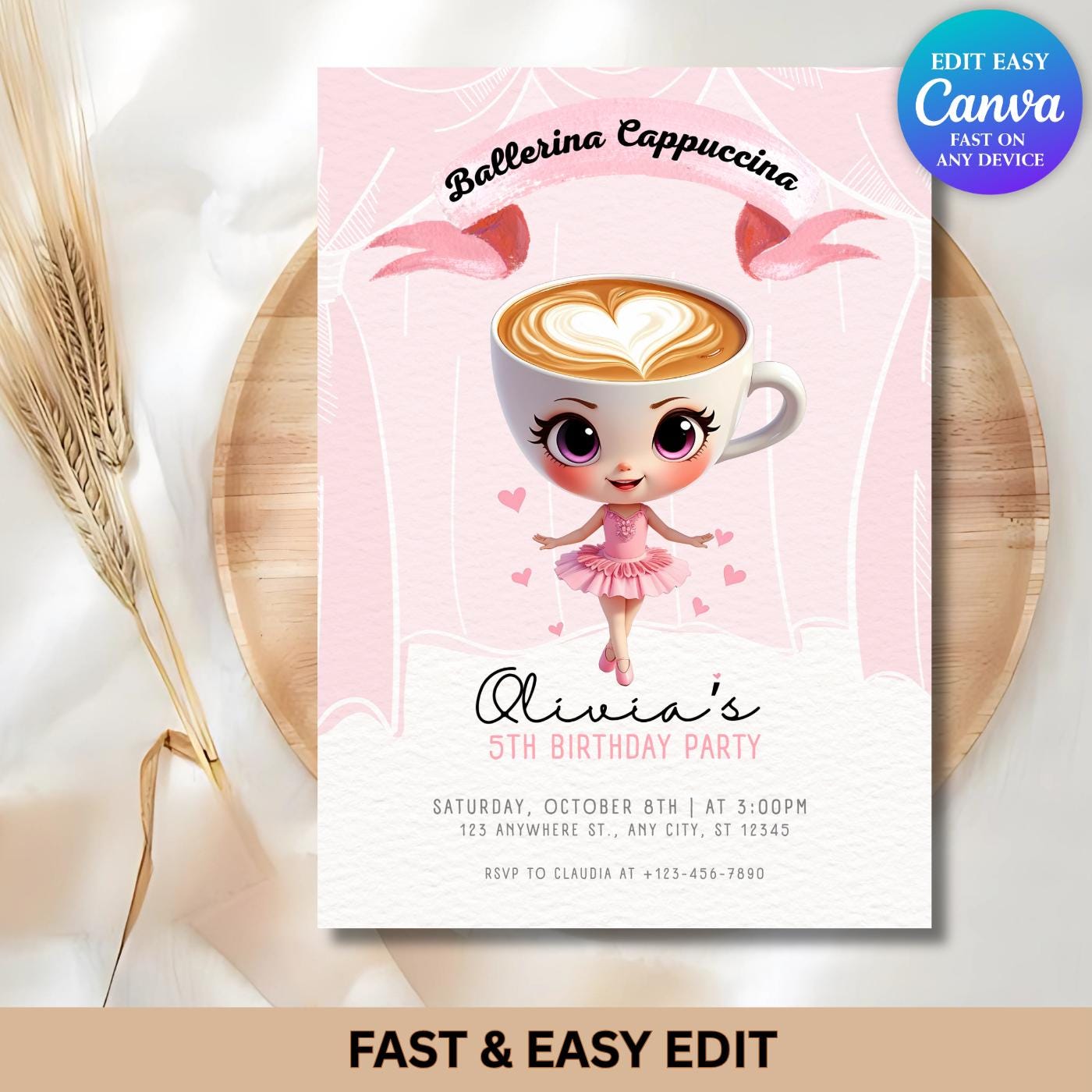 Editable Italian Brain Rot Invitation | Ballerina Cappuccina Meme ...