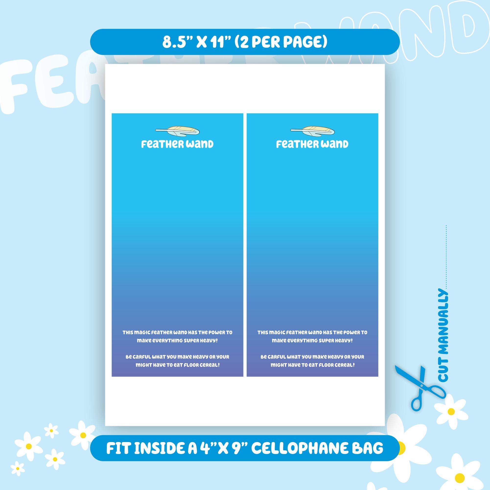 Feather Wand Bluey Party Favors for Kids Party Activities for Kid Blue ...