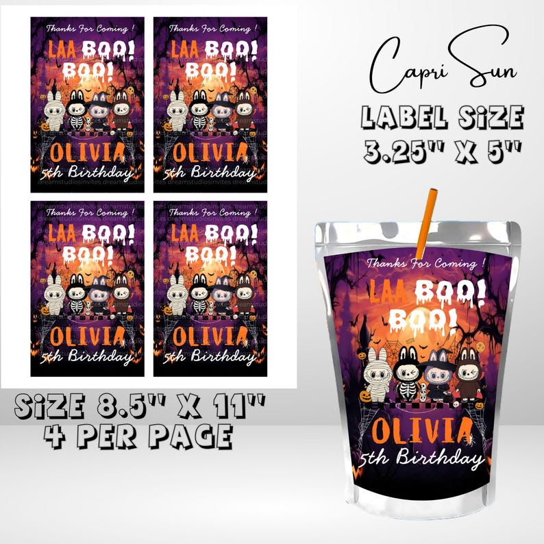 Spooky Cute Labubu Birthday Party Decorations Bundle, Birthday Party ...