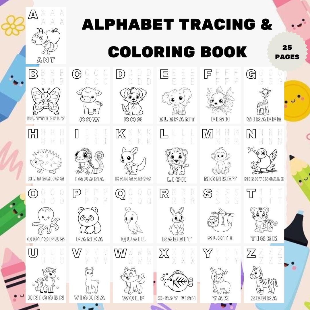 Printable Alphabet Worksheets | Tracing & Coloring Pages for ...