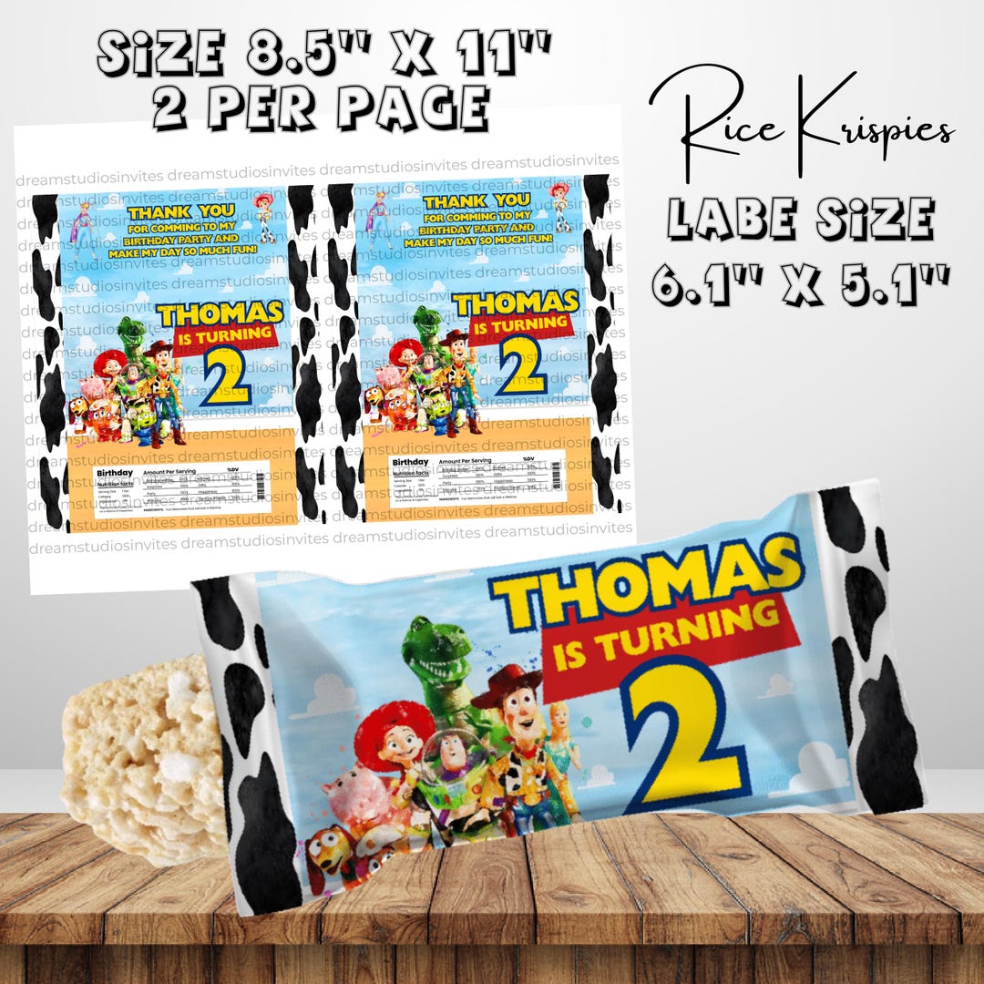 Blue Toy Story Birthday Rice Krispy Label Buzz Lightyear Toy Story ...