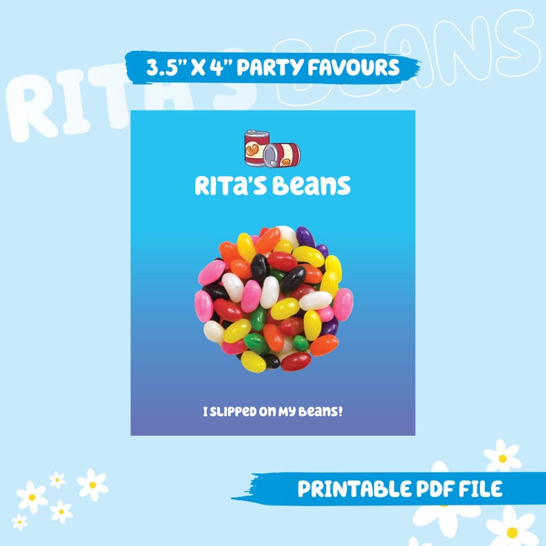 Bluey Rita’s Beans Party Favors for Kids Party Activities for Kid Blue ...