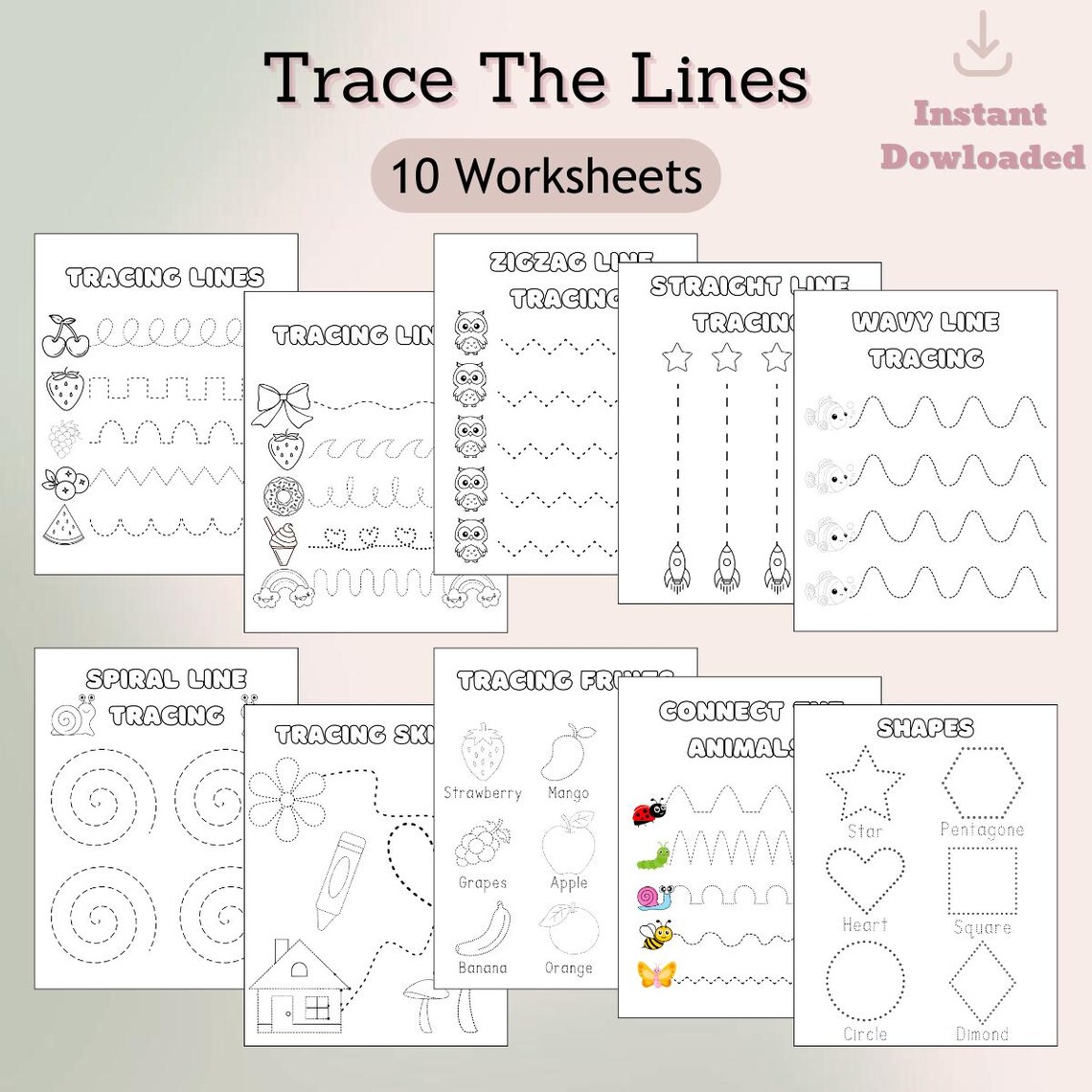 Preschool Line Tracing Worksheets Lines Trace Pages Homeschool Busy ...