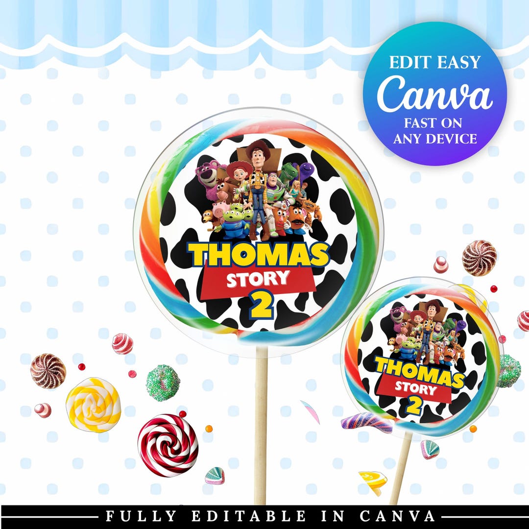 Toy Story Birthday Lollipop Label Buzz Lightyear Toy Story Party Girl ...