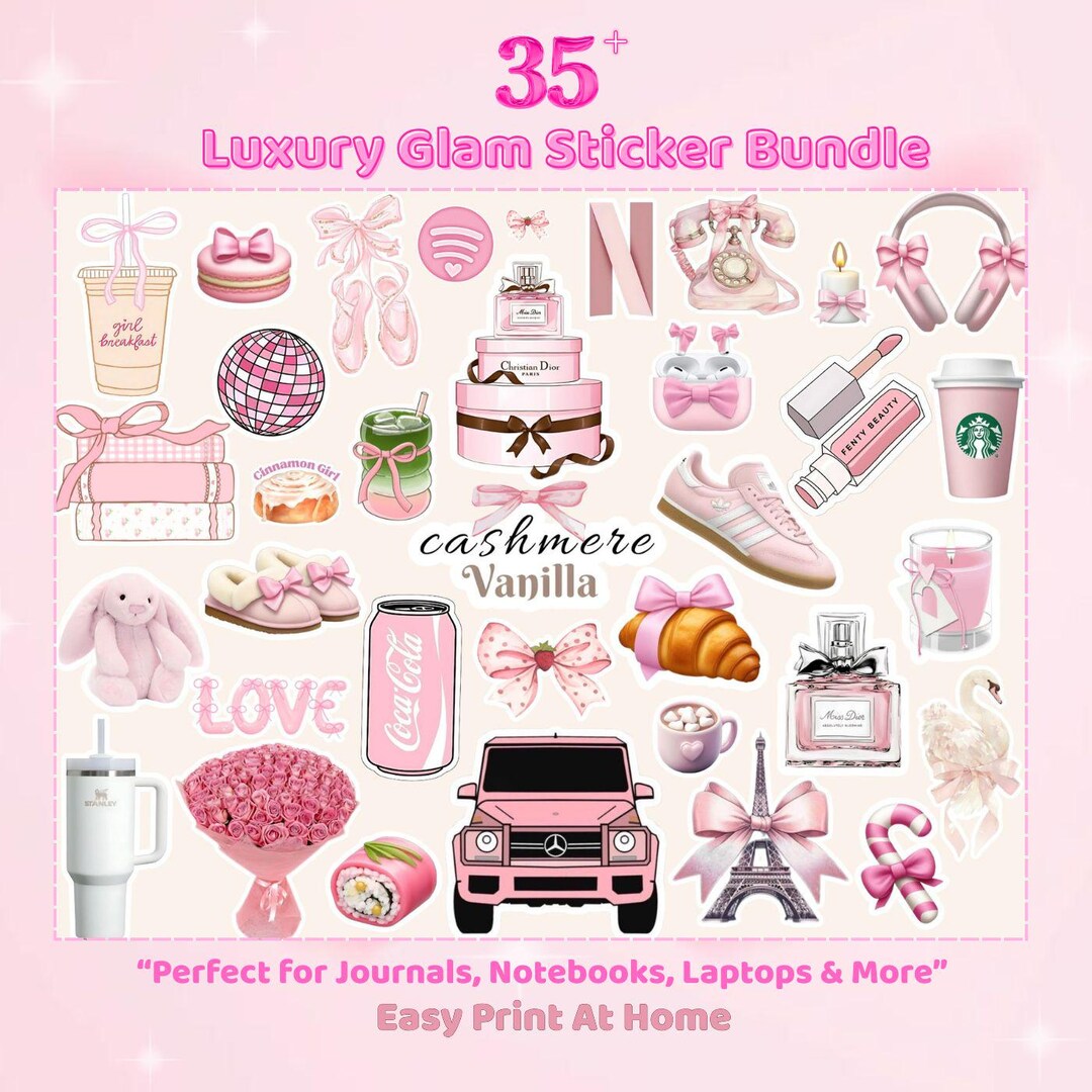35+ Aesthetic Pink Beauty Brand Stickers | Cute Skincare & Makeup ...