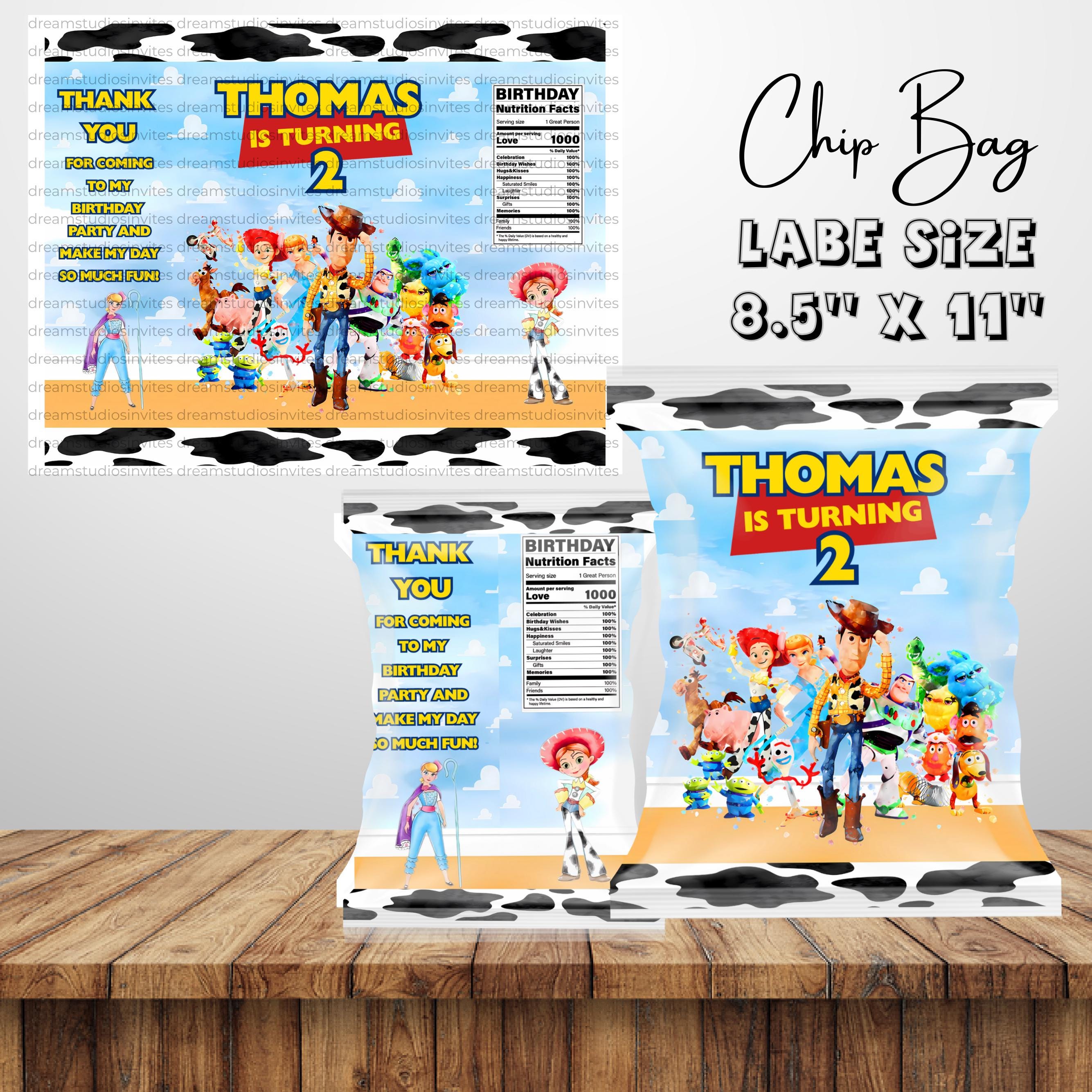 Blue Toy Story Birthday Chip Bag Label Buzz Lightyear Toy Story Party ...