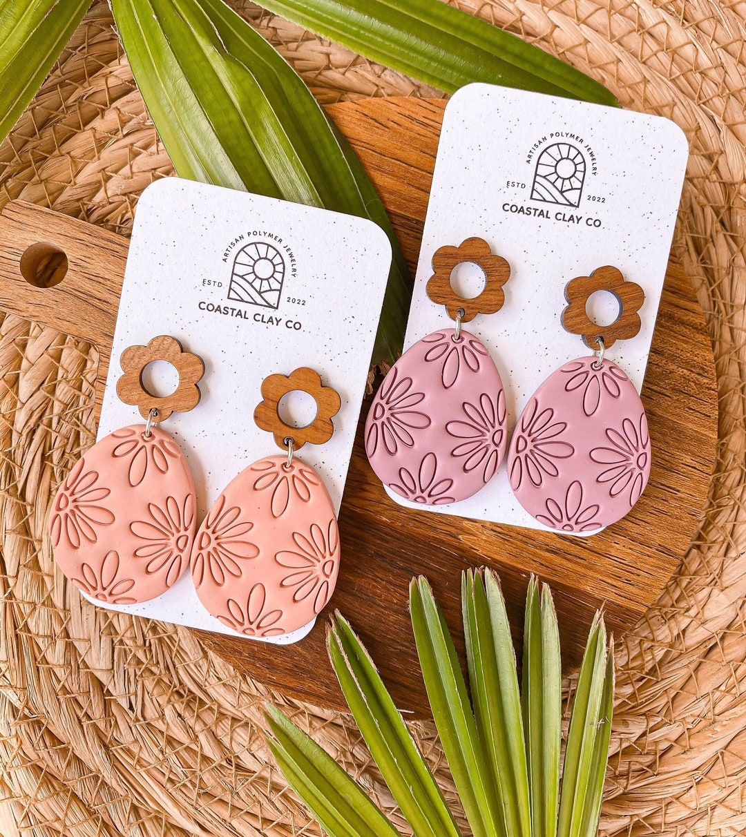 Daisy Clay Earrings Polymer Clay Boho Earrings Statement - Etsy