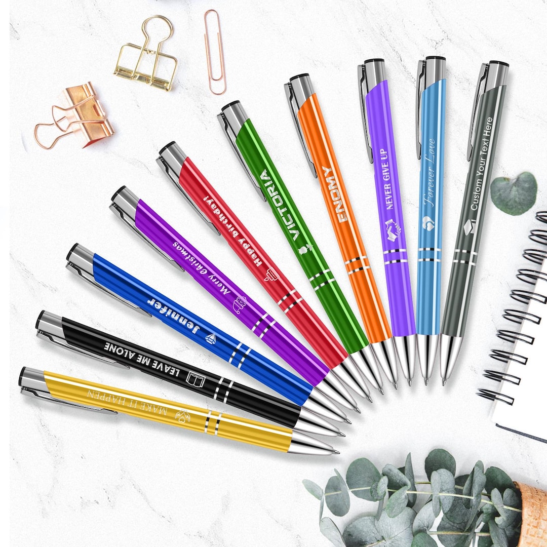 50pcs Personalized Pens With Name Text Logo, Custom Pens in Bulk ...