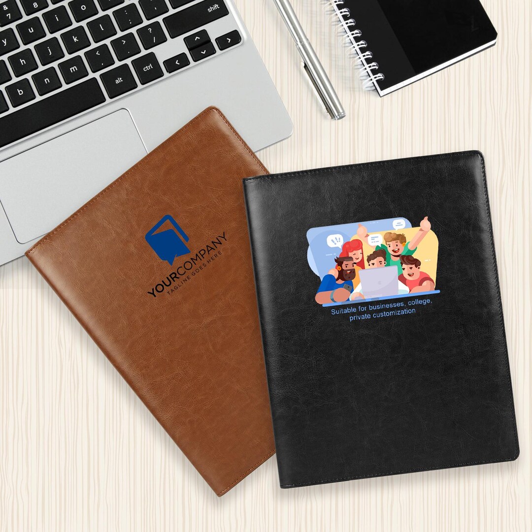 Personalized Leather Portfolio, PU Leather Padfolio With Name, Folder ...