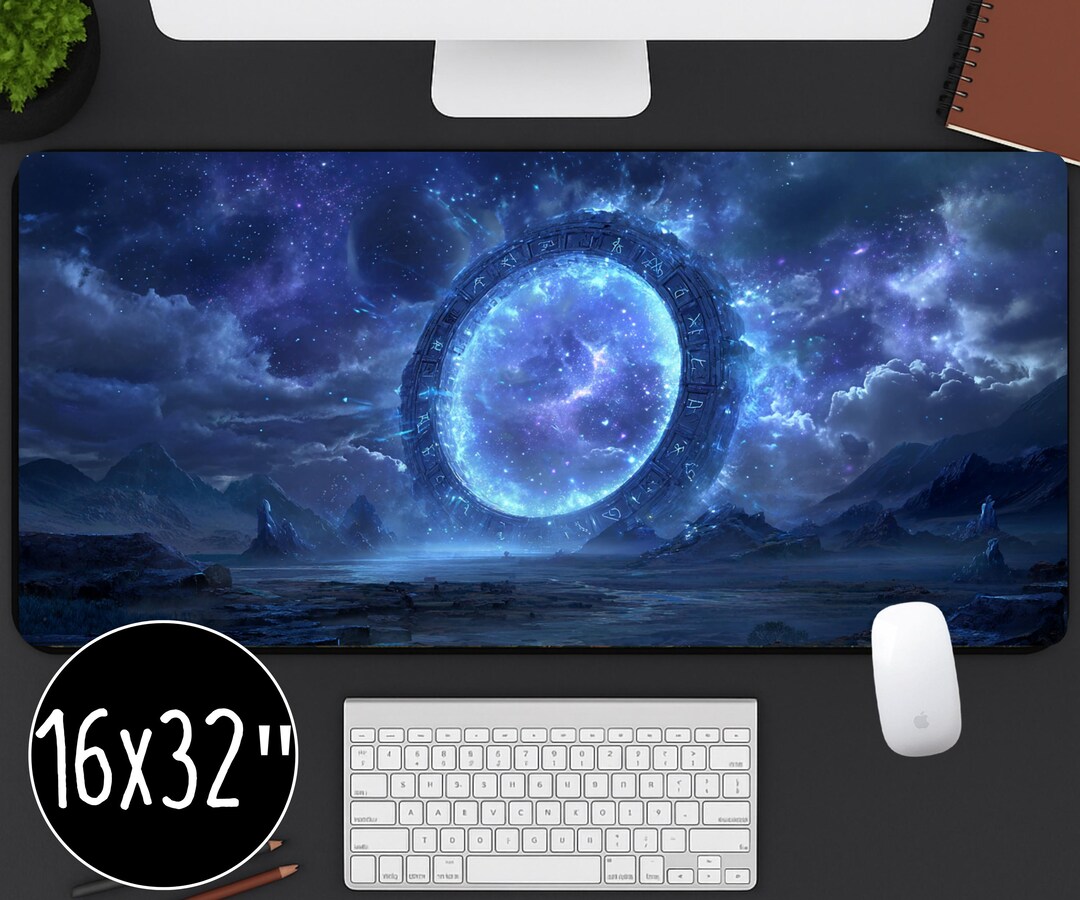 Galaxy Portal Desk Mat, Sci-fi Stargate, Cosmic Decor - Etsy