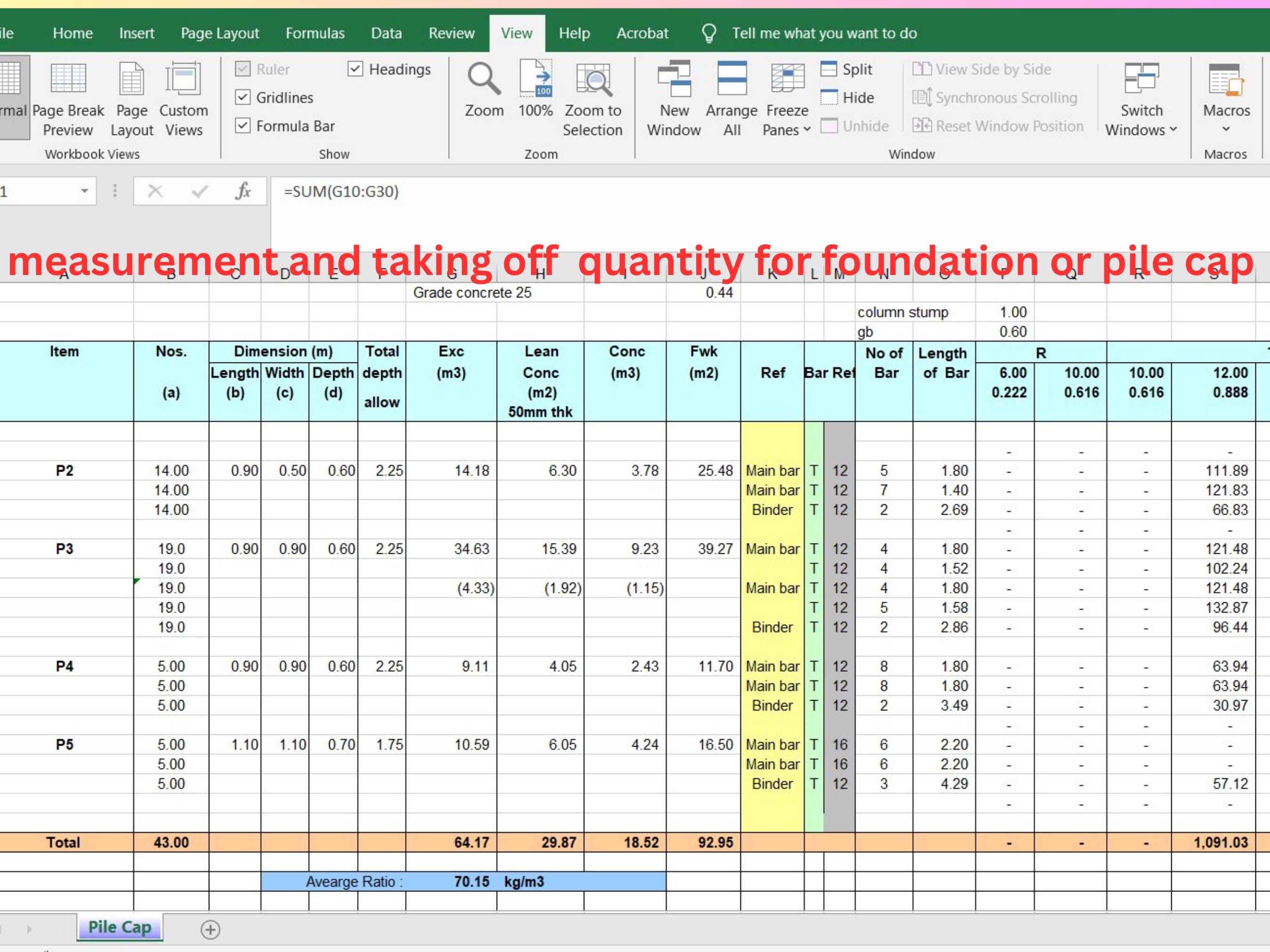 Customizable Quantity Takeoff Excel Template for Builders (digital Download) - Etsy