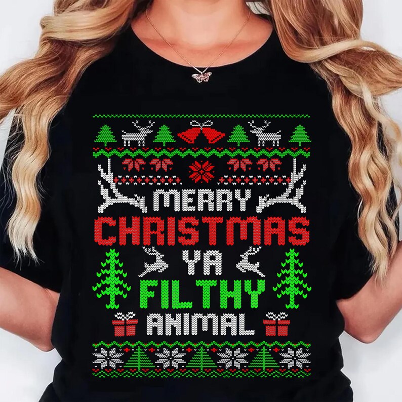 Merry Christmas Ya Filthy Animal PNG Bundle, Funny Xmas Quote ...