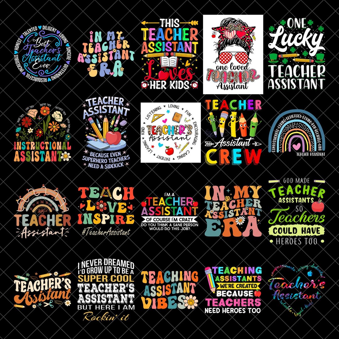 Teacher Assistant PNG Bundle, Teacher Assistant PNG, Cute Teacher ...