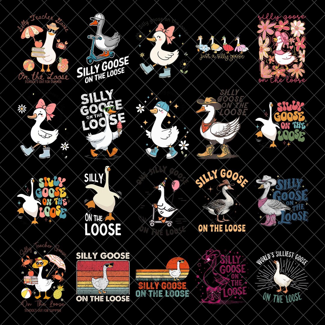 Silly Goose on the Loose PNG Bundle, Silly Goose Meme Shirt, Cowboy ...