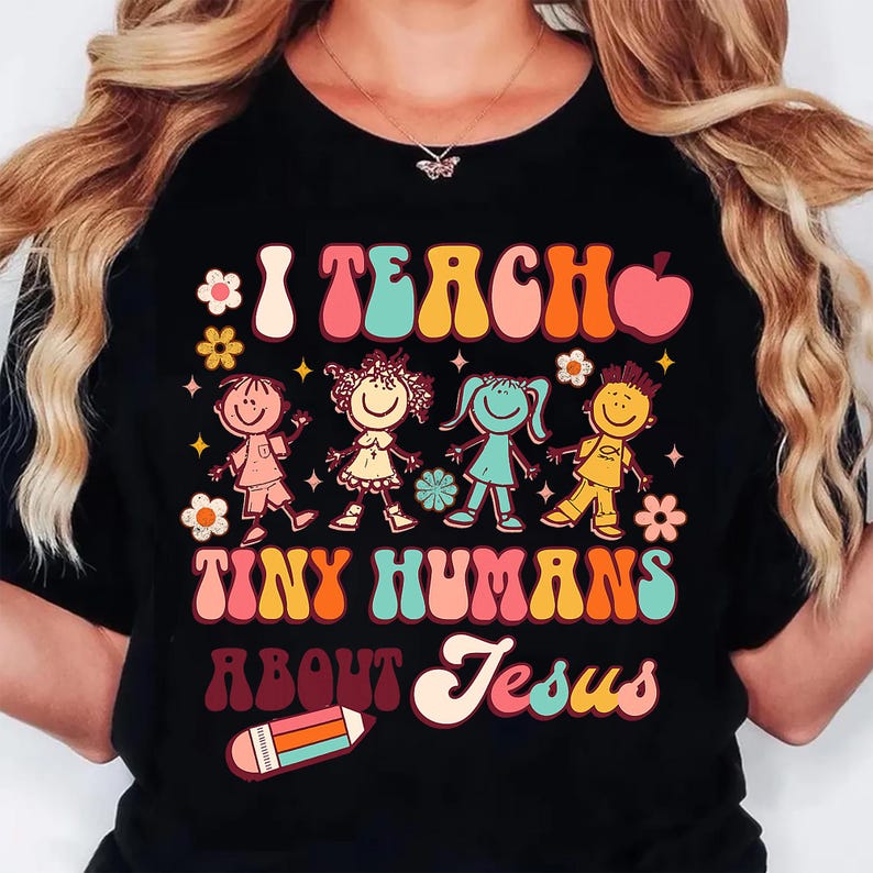 I Teach Tiny Humans About Jesus PNG Bundle, Christian Teacher ...