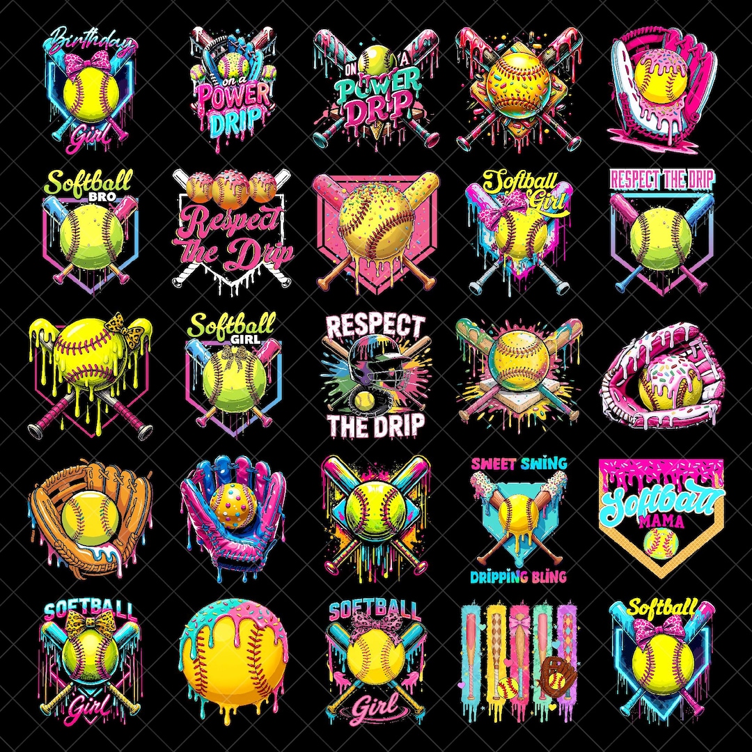 Softball Home Plate Ice Cream Drip PNG, Softball Sport Team Png ...