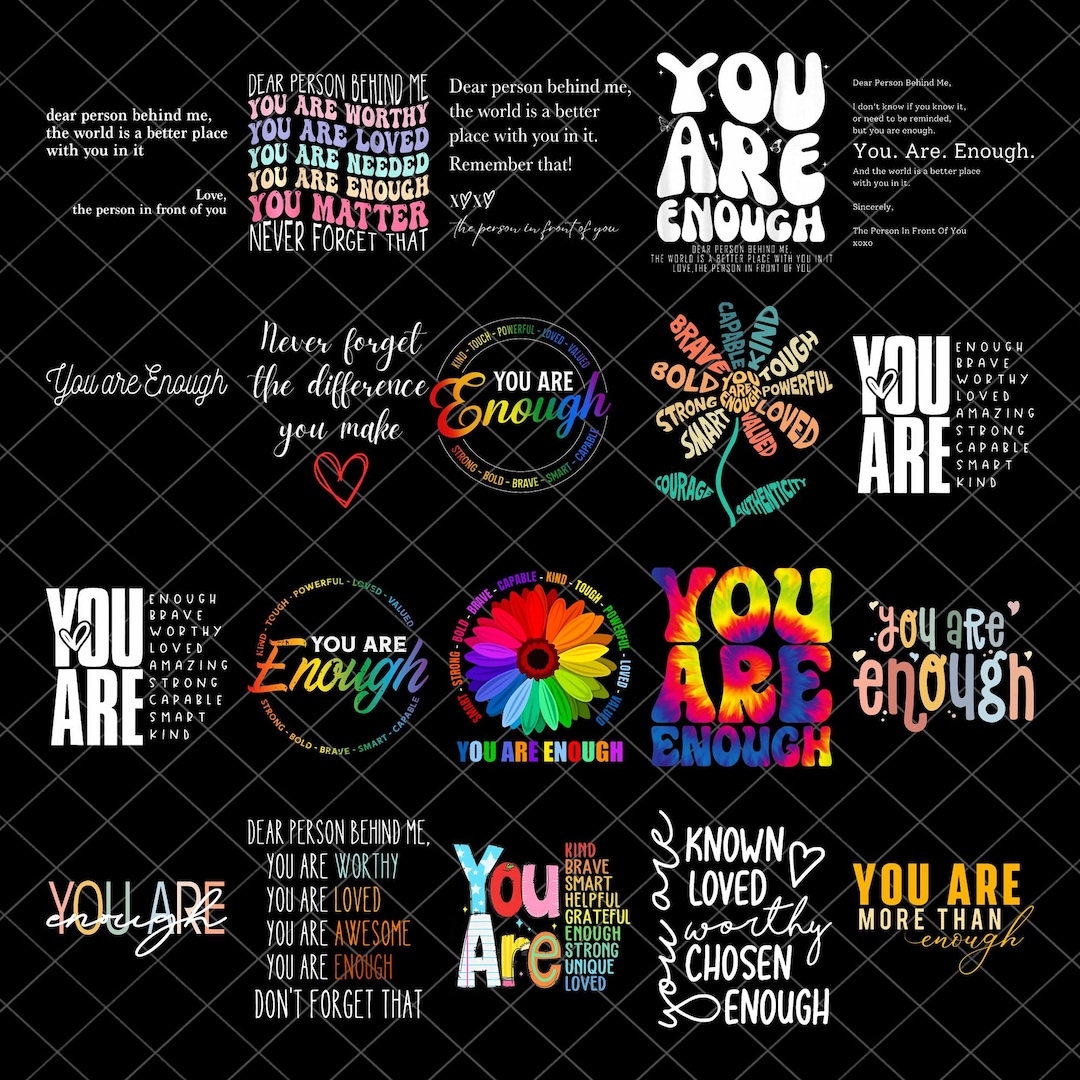 You Are Enough Png Bundle, Lgbtq Png, Lgbtq Pride Png, Inspirational ...