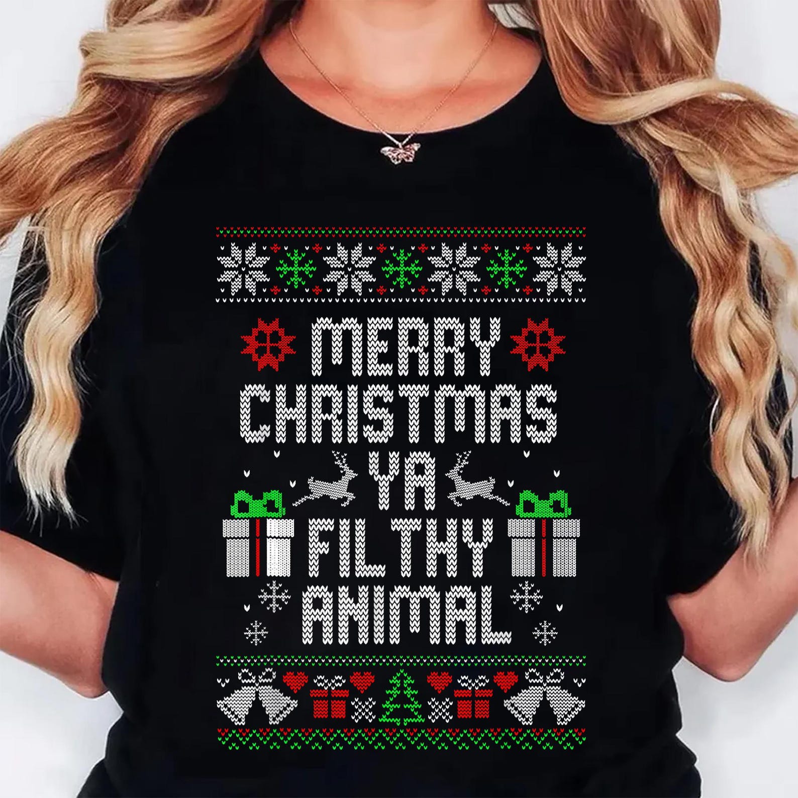 Merry Christmas Ya Filthy Animal PNG Bundle, Funny Xmas Quote ...