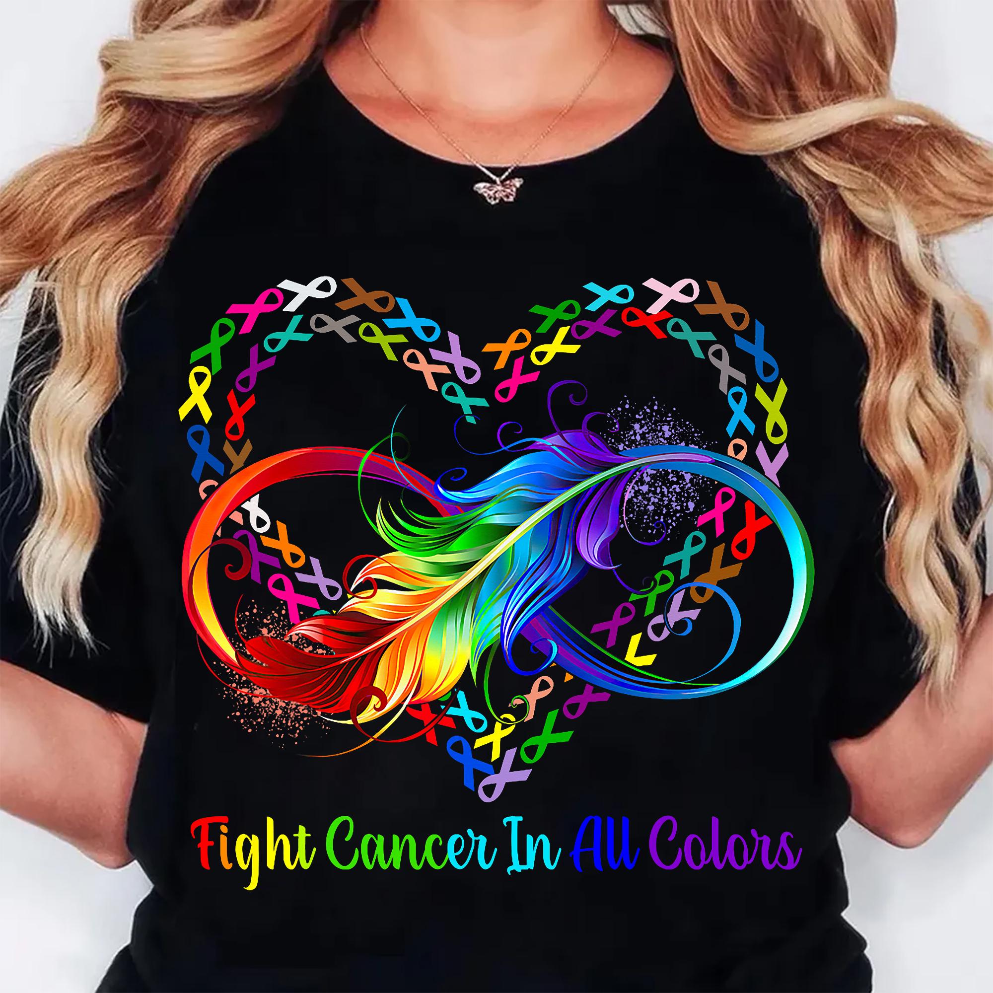 Fight Cancer in All Color Png Bundle, Cancer Awareness Shirt Design Png ...
