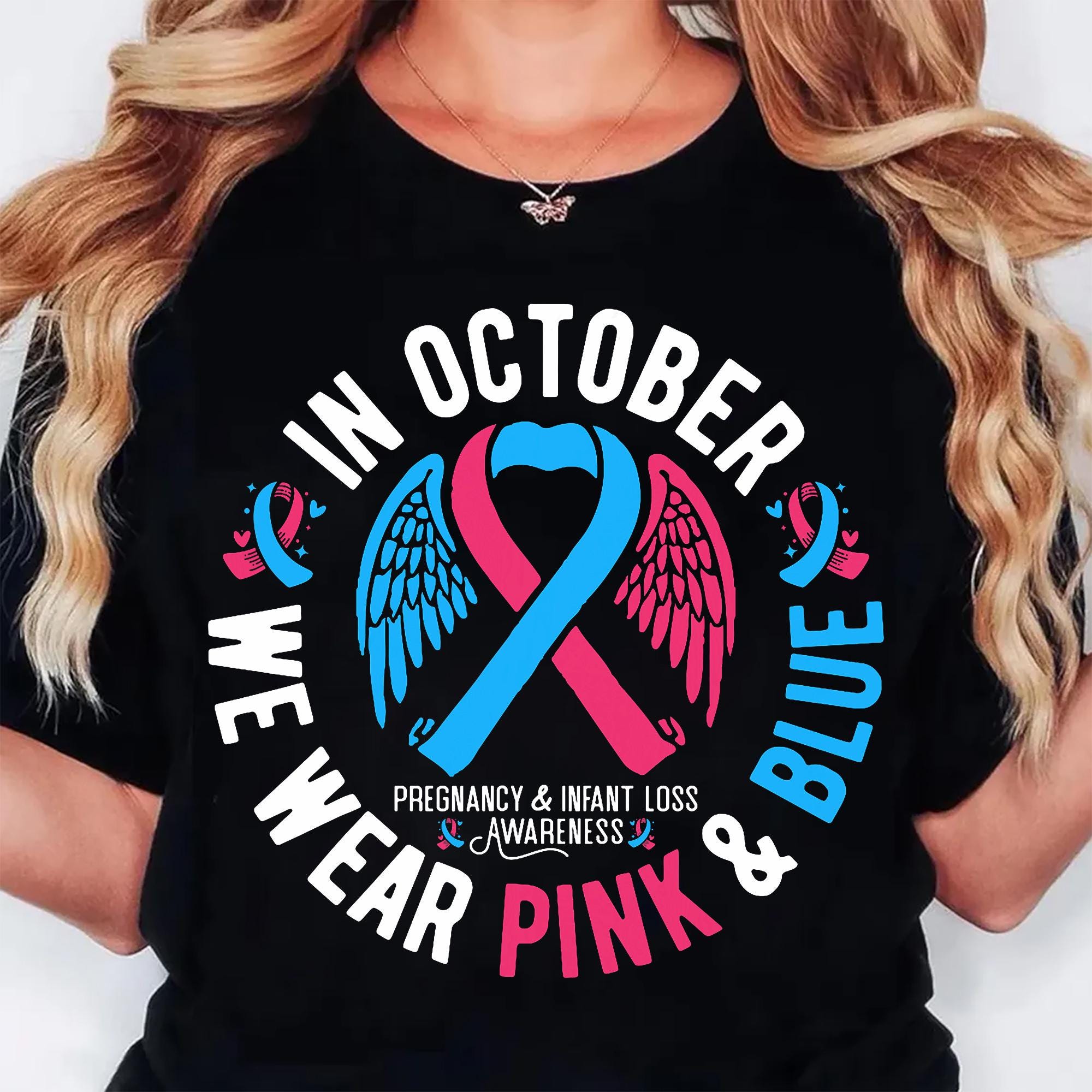 We Wear Pink and Blue for Pregnancy and Infant Loss Awareness Rainbow ...