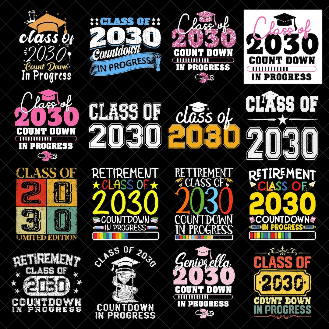 Class of 2030 Countdown Digital File PNG Bundle, Graduation Png, 2030 ...