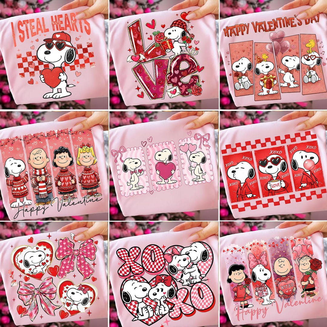 Valentines Day Png Snoopy Bundle Cartoon Dog Png Sublimation Designs ...