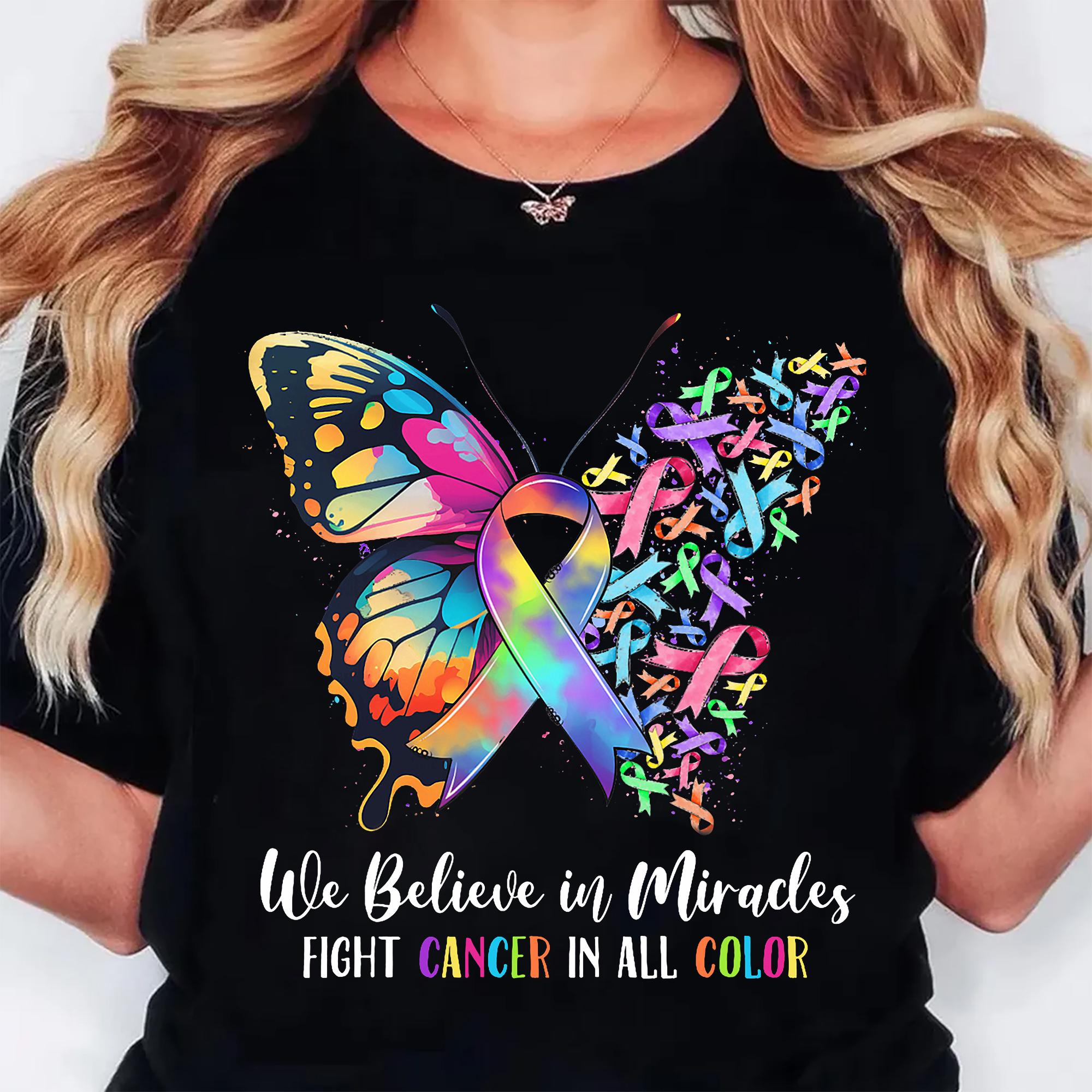 Fight Cancer in All Color Png Bundle, Cancer Awareness Shirt Design Png ...