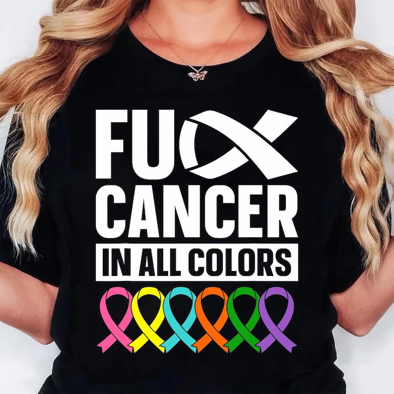 Fight Cancer in All Color Png Bundle, Cancer Awareness Shirt Design Png ...
