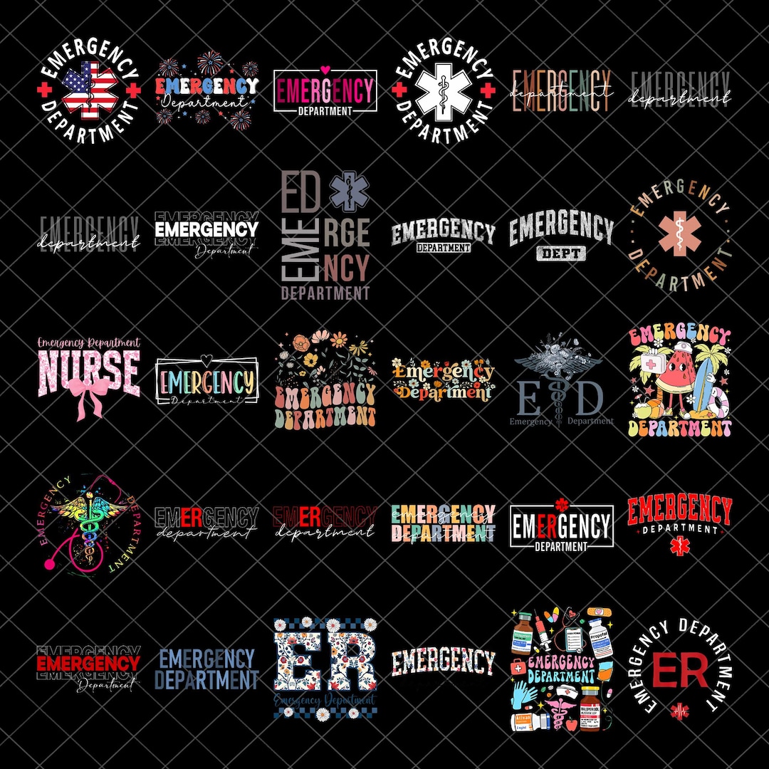 Floral Emergency Department Png Bundle, Emergency Nurse Png, Emergency ...