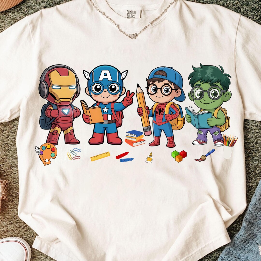 Superhero Back to School Png Bundle, School Boys Png, Preppy Back to ...