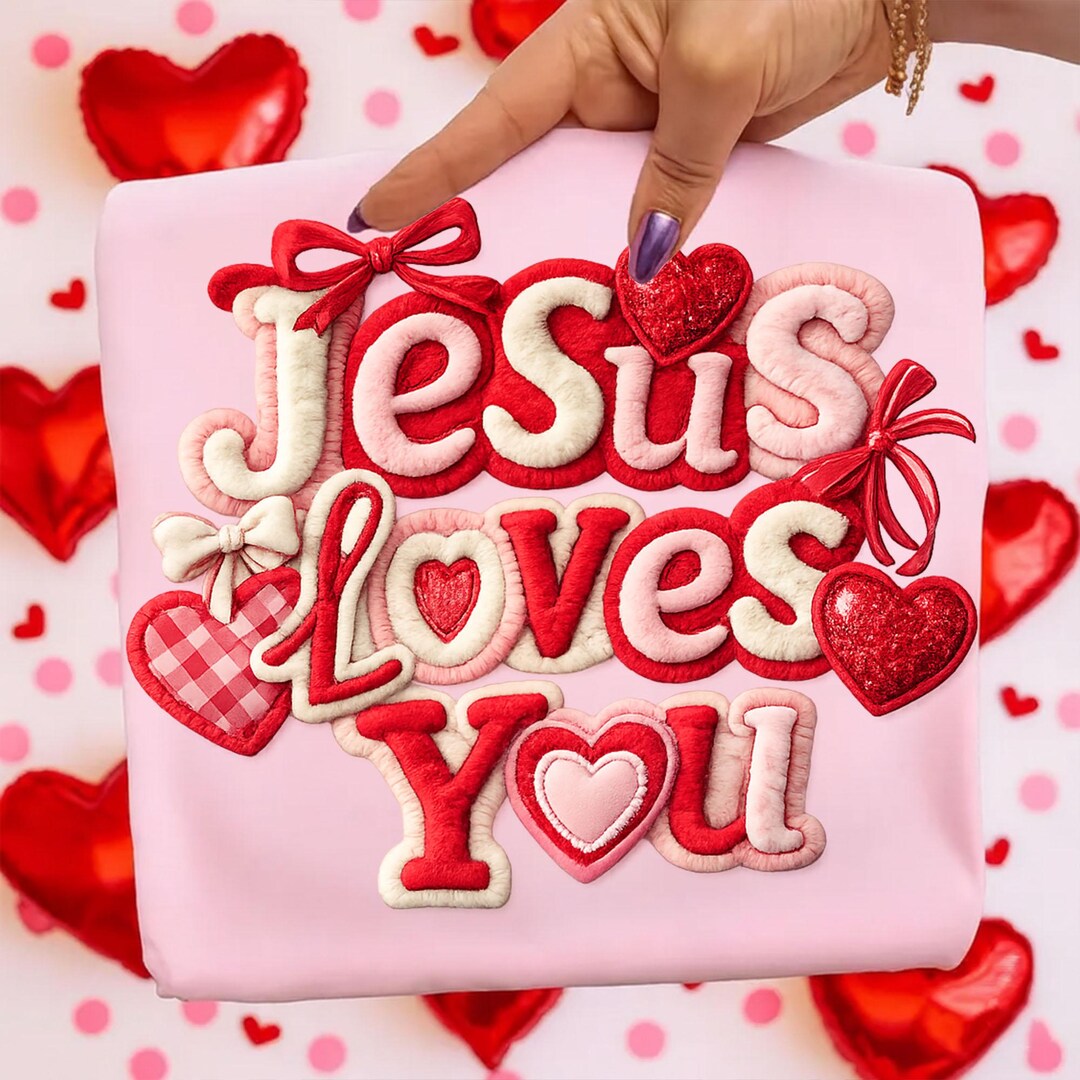 Latch Hook Yarn Jesus Loves You PNG, Christian Valentine Design ...