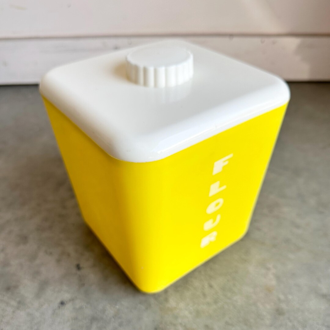 Vintage Bright Yellow Flour Canister by Lustro Ware USA - Etsy