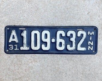 Antique Minnesota License Plate - Etsy