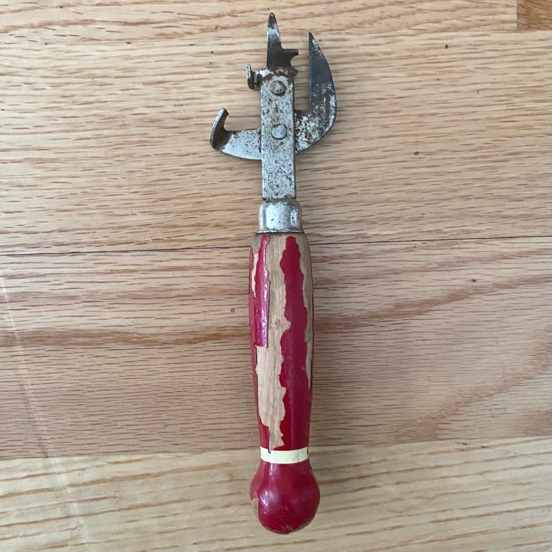 Vintage Wood Handle Can Opener - Etsy