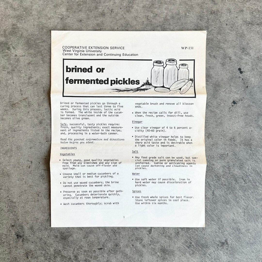 Vintage Pamphlet - Pickle Recipes - Etsy