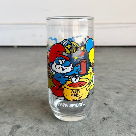 Vintage 1983 Papa Smurf Drink Glass Etsy