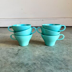 Vintage Set of 6 Turquoise Melmac Cups - Etsy